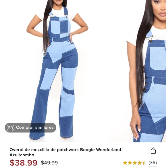 Fashion Nova | Pants & Jumpsuits | Overol Mezclilla De Parcheado | Poshmark